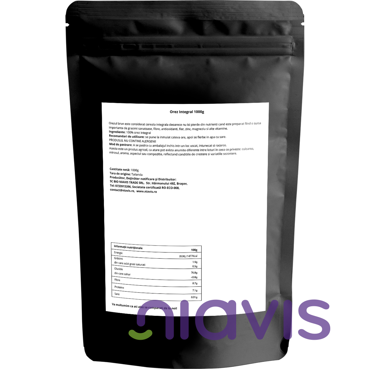 Orez Integral 1000g - Niavis