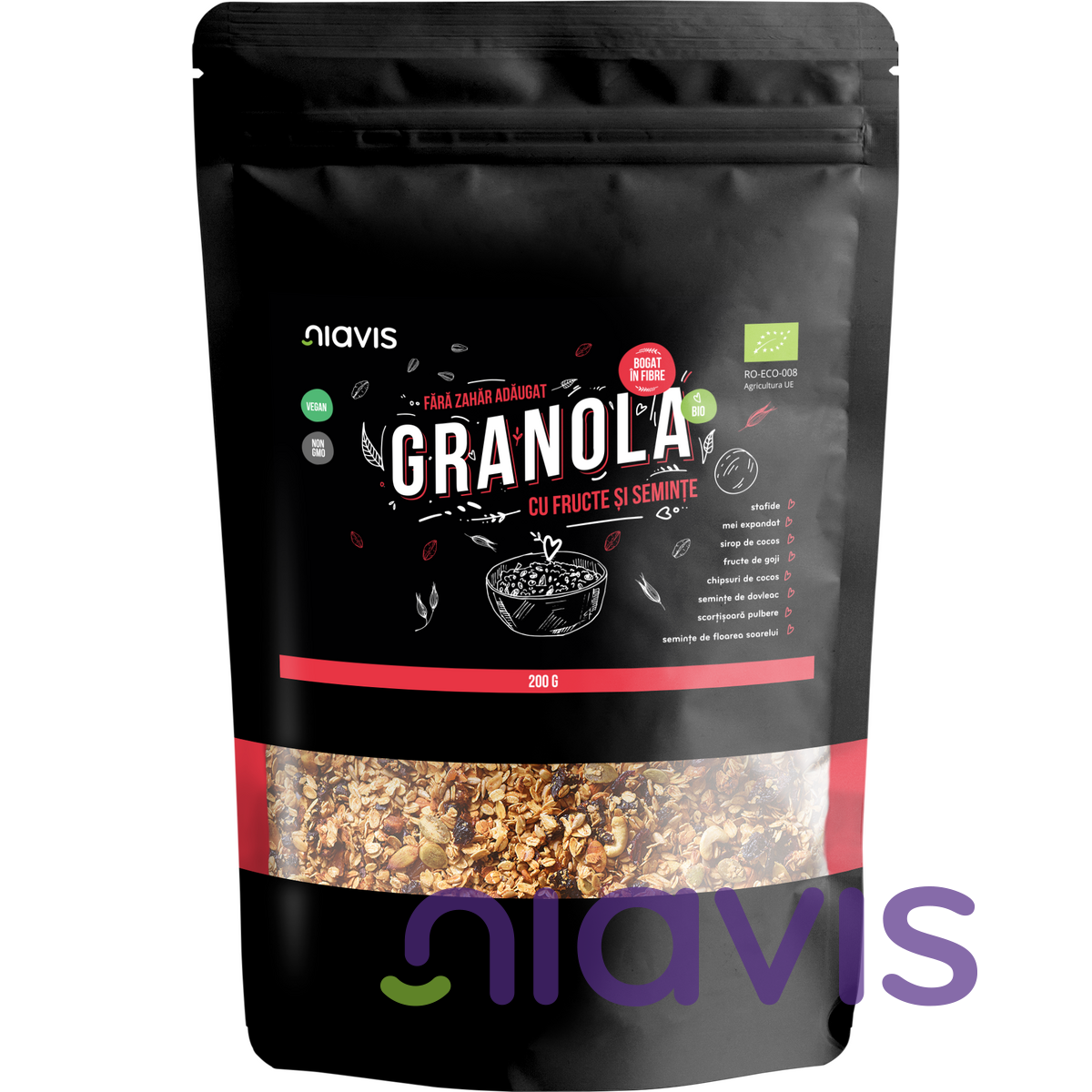 Granola cu Fructe si Seminte Ecologica/BIO 200g - Niavis