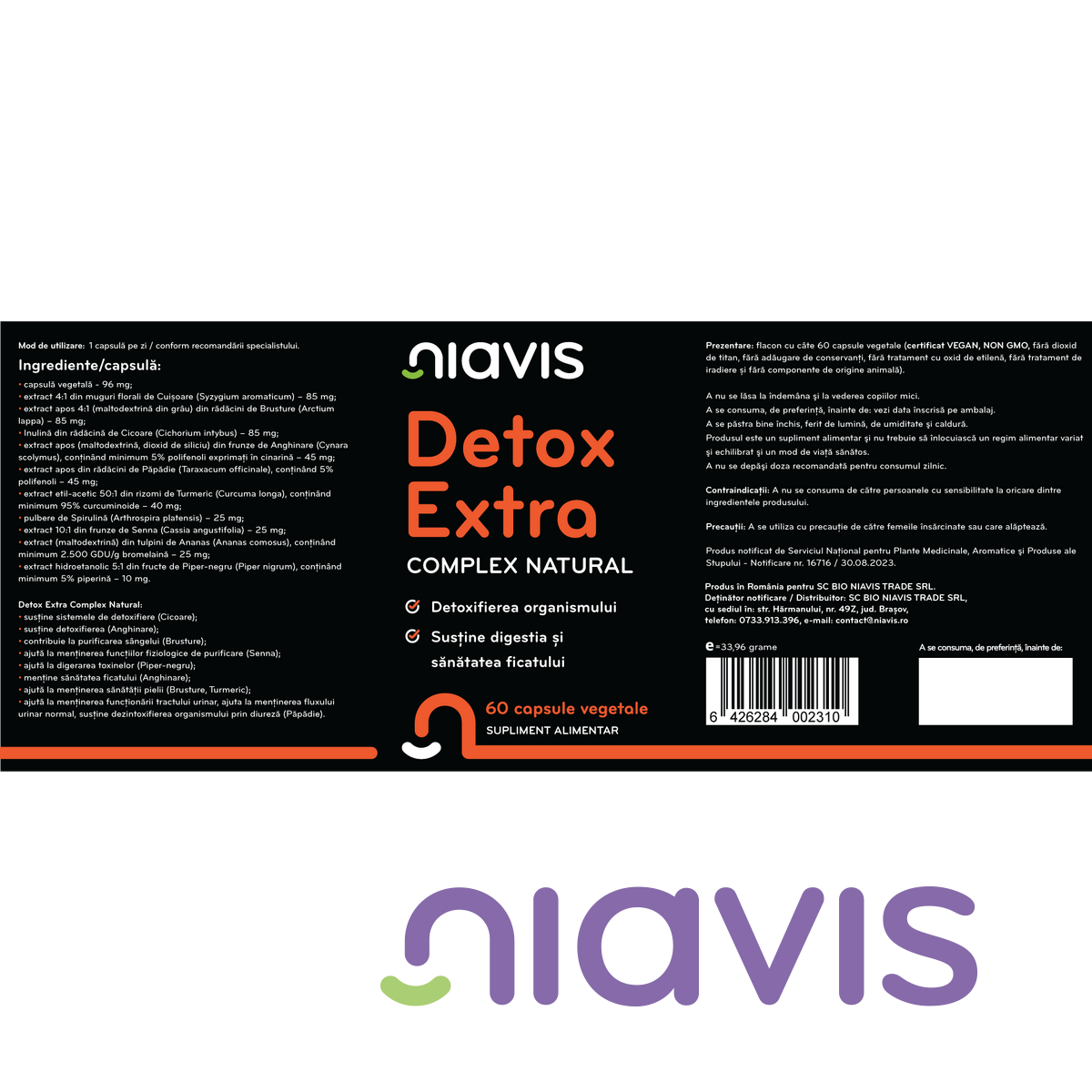 Detox Extra Complex Natural 60 cps - Niavis